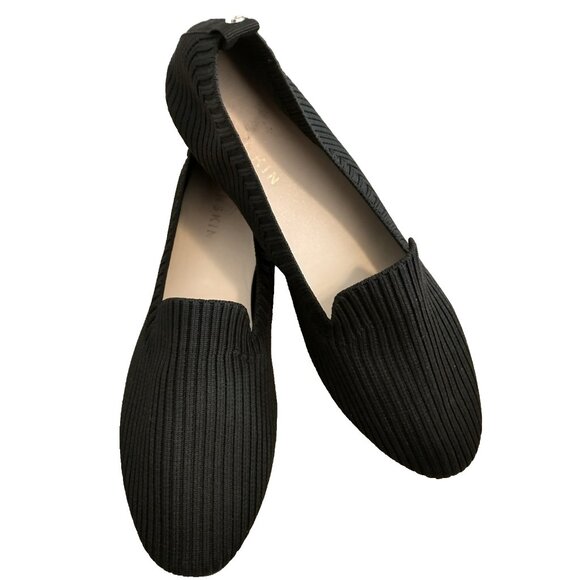 Danskin | Shoes | Danskin Wish Flats Black Stretch Vegan Textile ...